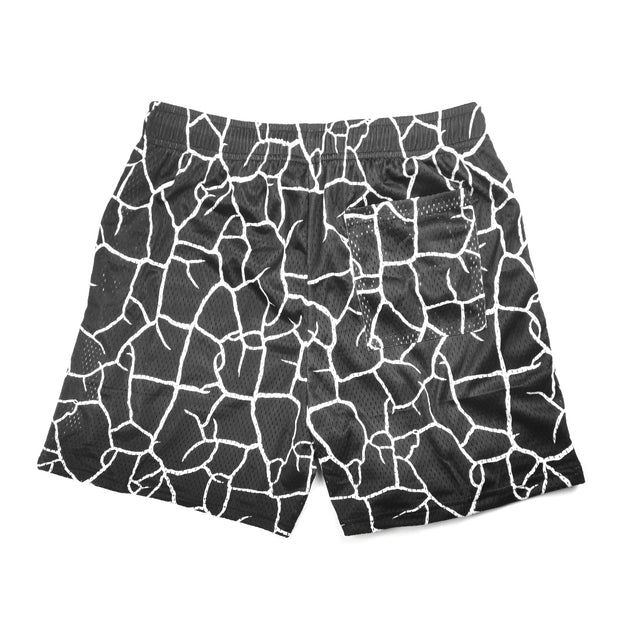 CRACKED BLACK MESH SHORTS – Misery Worldwide