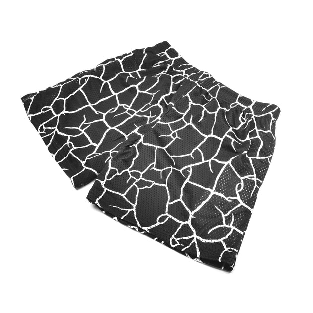 CRACKED BLACK MESH SHORTS – Misery Worldwide