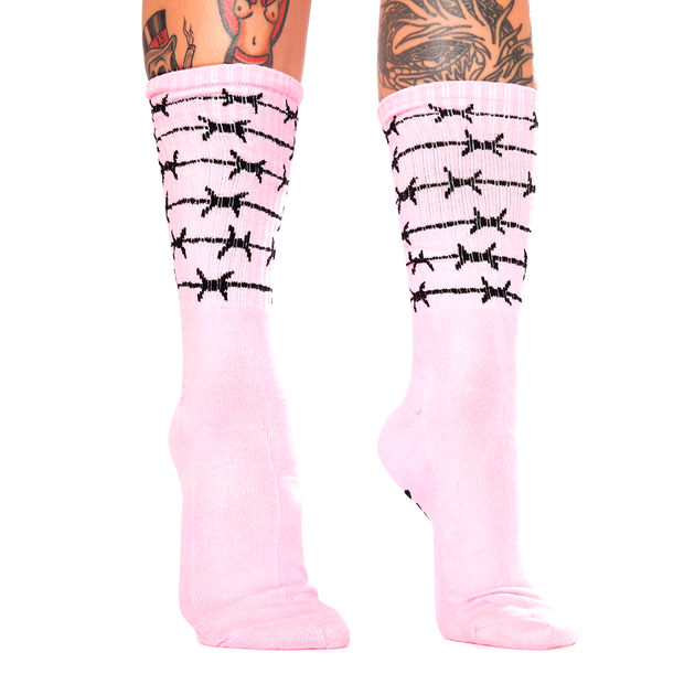 BARBED WIRE PINK SOCKS – Misery Worldwide